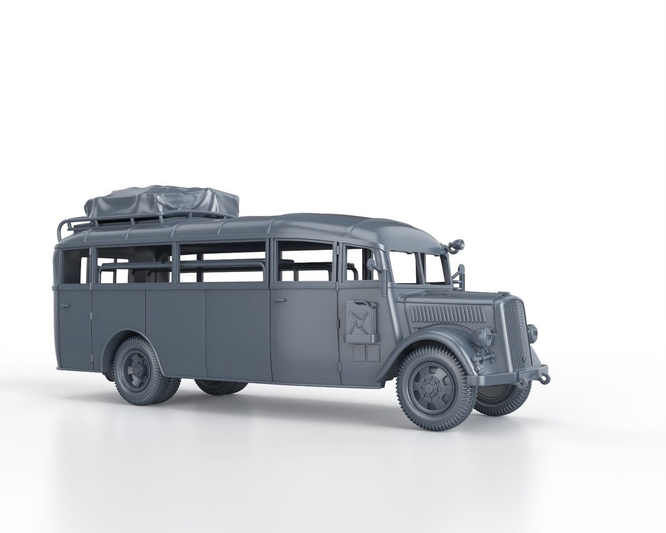 WWII GERMAN - OPEL BLITZ OMNIBUS AMBULANCE - 1/56 1/72 1/87 1/100 3D ...