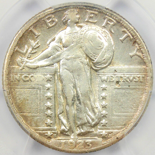 1923-S Standing Liberty Quarter 25C Coin - Certified PCGS AU Detail ...