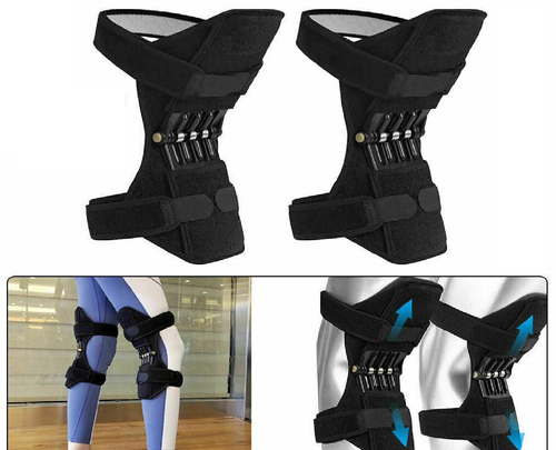 2PCS Power Spring Knee Pads Brace Leg Support Rebound Lift Stabilizer ...