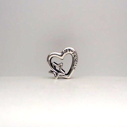 Authentic Pandora #792829C00 Openwork Family Heart & Star Charm | eBay
