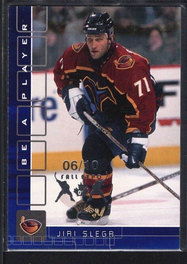 JIRI SLEGA 2001/02 BAP MEMORABILIA SAPPHIRE FALL EXPO EMBOSSED SP #06/ ...