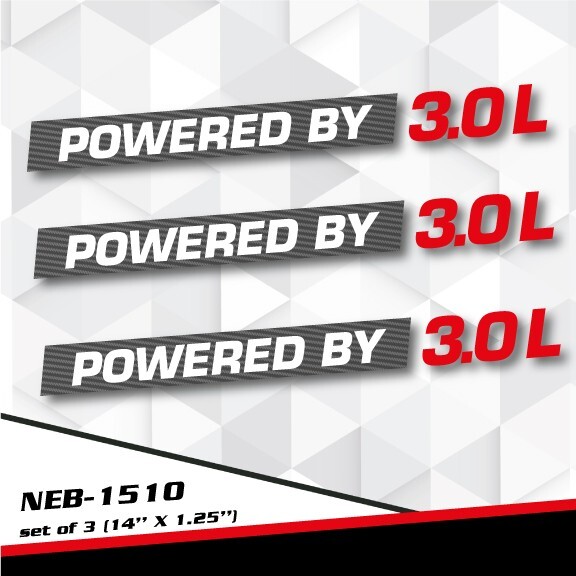 POWERED BY 3.0L Decal Stickers racing for V8 2JZ SUPRA M2 DOHC XJ EFI ...