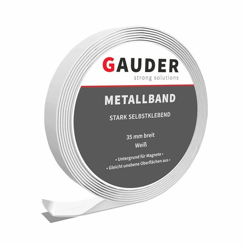 GAUDER METALLBAND STARK selbstklebend 6m x 35mm Magnetband Eisenband ...