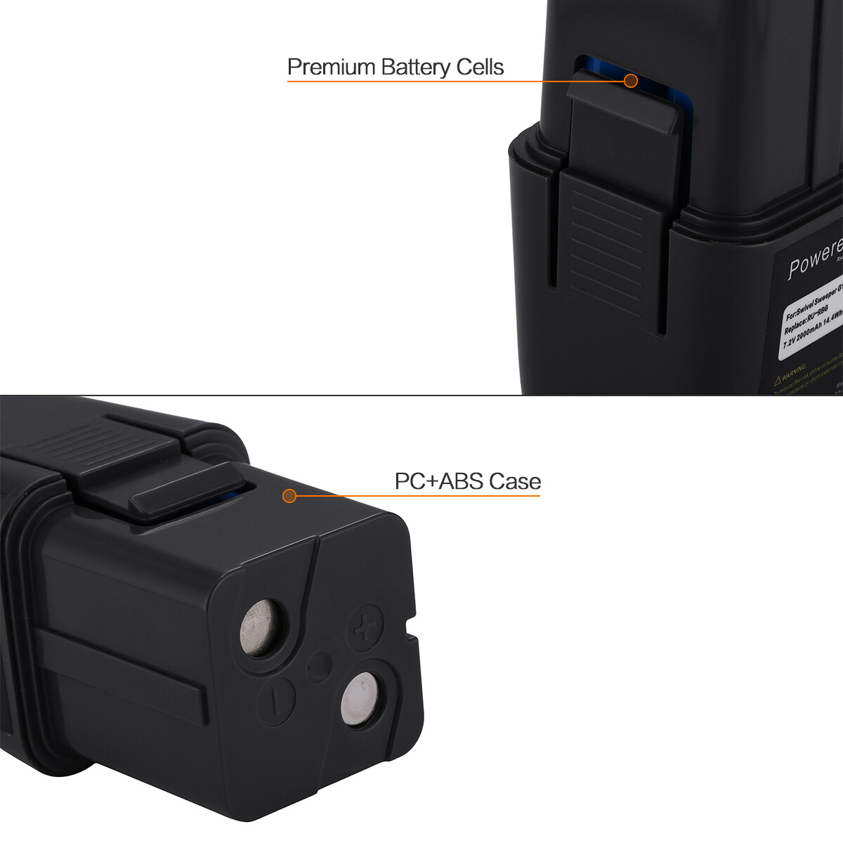 (Qty 2) 7.2V 2000mAh RU-RBG Vacuum battery for Ontel Swivel Sweeper G1 ...