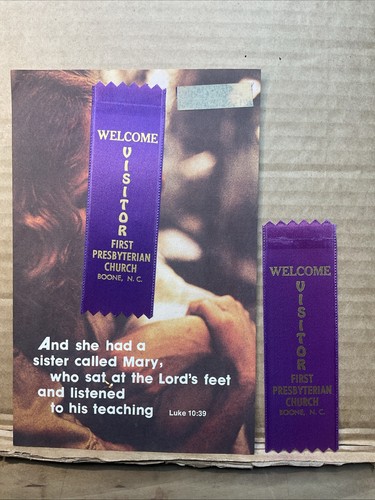 31 Jul 1977 First Presbyterian Church Program & Visitor Ribbons Boone ...