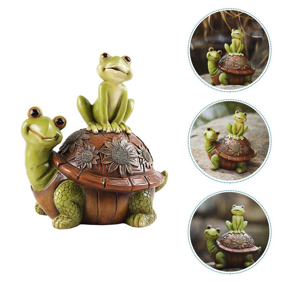 Frogs Turtle Adornment Creative Resin Figurine Decor Garden Statue ...