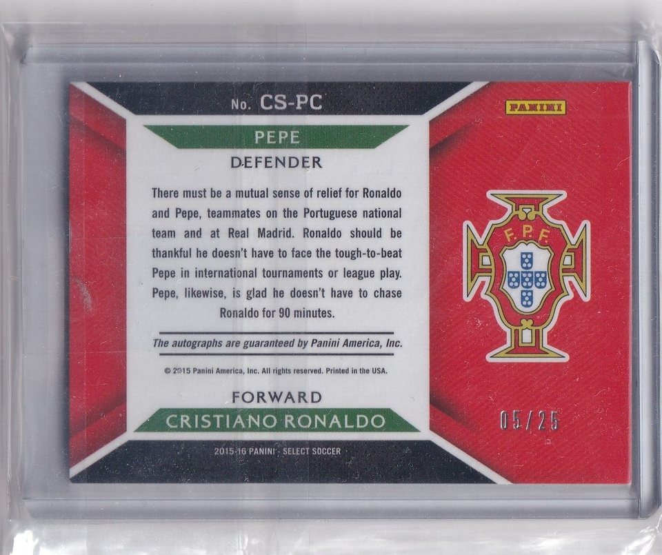 Panini Select Fußball 2015 No. CS-PC Cristiano Ronaldo Pepe Dual ...