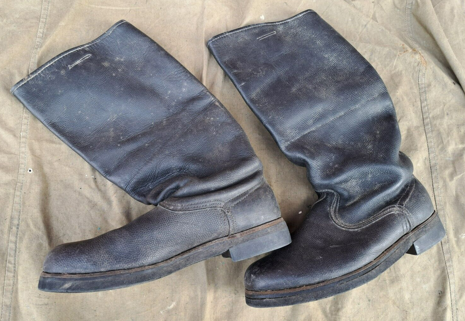 Soviet russian calfskin officer army boots rubber sole size 44 У narrow ...