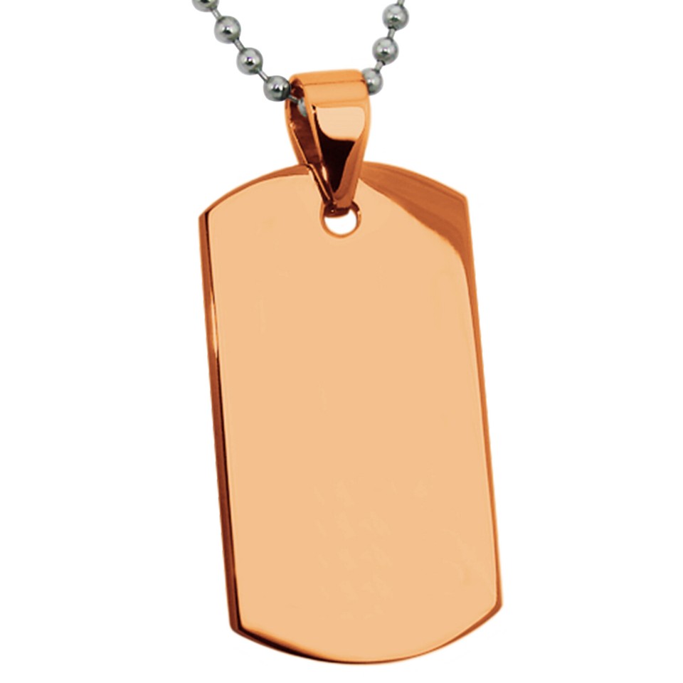 Stainless Steel Classic Plain Dog Tag Pendant Necklace or Keychain FREE ...