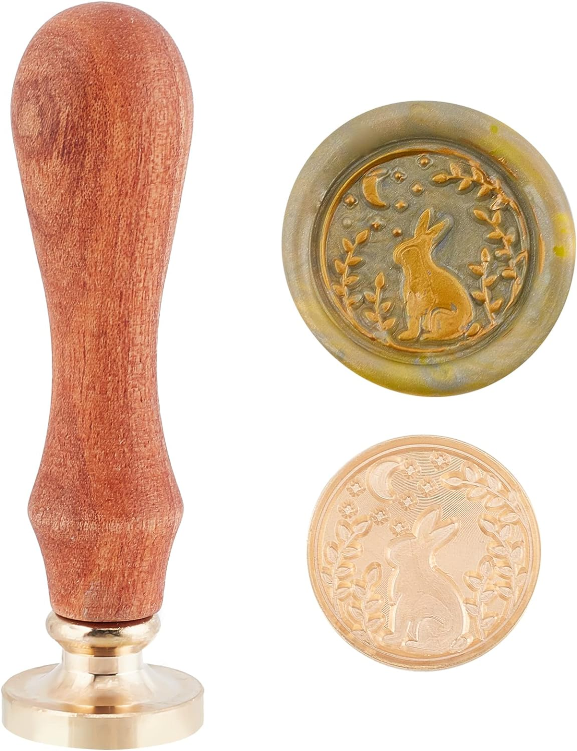 SUPERDANT Wax Seal Stamp Rabbit Wreath Pattern Vintage Seal Stamp ...