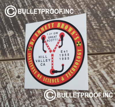 Dr EMMETT BROWN'S INSTITUTE DECAL STICKER FUNNY NOVELTY DECALS STICKERS ...