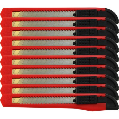 10 Bulk Small Red Utility Knife Box Cutters Snap Off Blade 9MM Blade | eBay