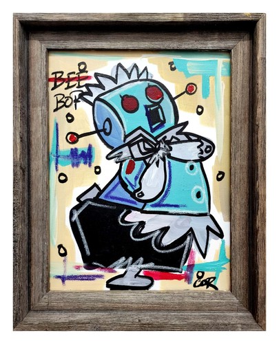 CORBELLIC EXPRESSIONISM 14X11 JETSON'S MAID ABSTRACT FRAMED ART MODERN ...