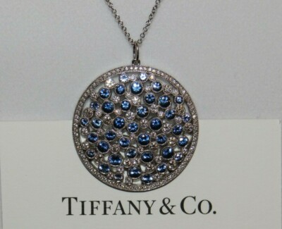 Tiffany & Co. Cobblestone Medallion Pendant and Chain in Platinum with ...