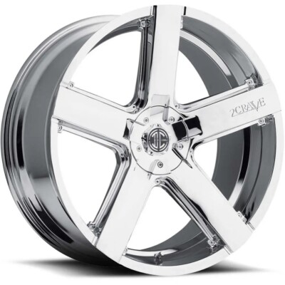 2Crave No.35 Chrome 20X10 5X114.3 Bolt Pattern 42mm Offset Wheel | 5 ...