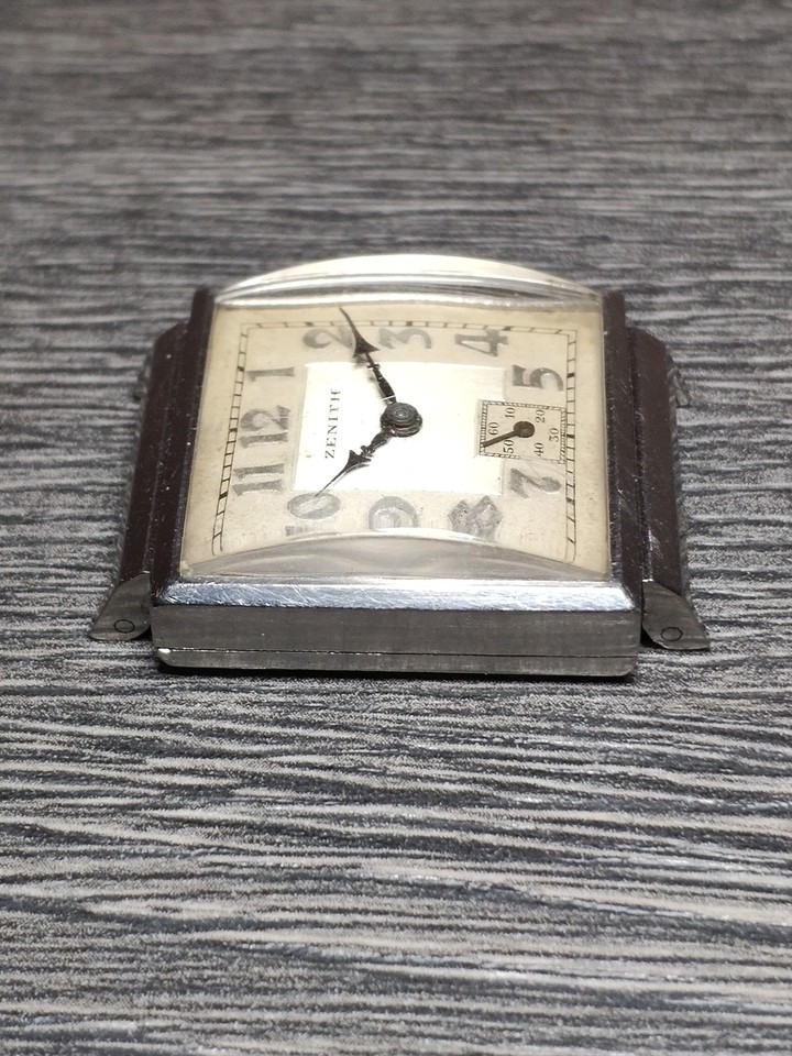 Vintage men's 1940 year Zenith Art Deco hand-winding rectangular case ...