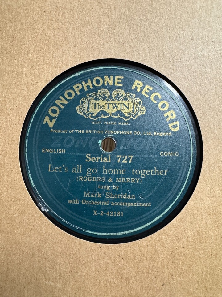 78Rpm, Music Hall, Mark Sheridan 'The Esplanade' Zonophone Twin! | eBay UK