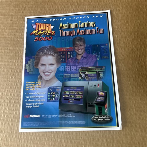 nos Original Factory Touch Master 5000 Midway arcade Video game flyer | eBay