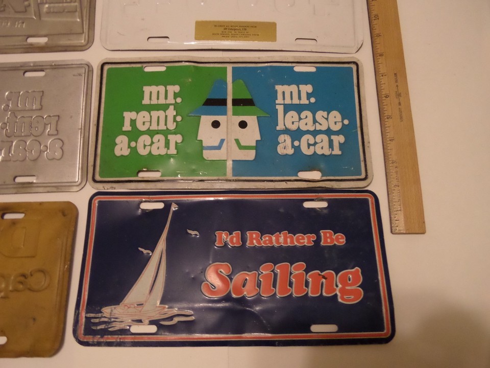 8 LOT MISC PLATE COVERS FRONTS I'D RATHER BE SAILING,MR.RENT LEASE A ...