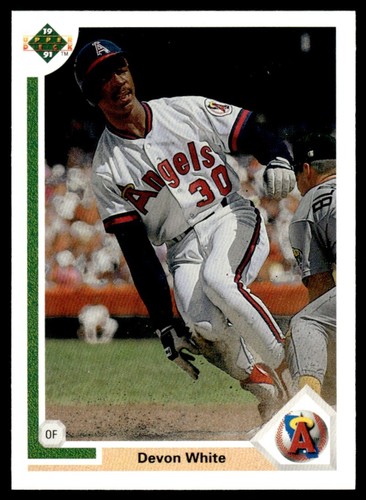 1991 UPPER DECK BASEBALL CARD DEVON WHITE #517 CALIFORNIA ANGELS 6769 ...