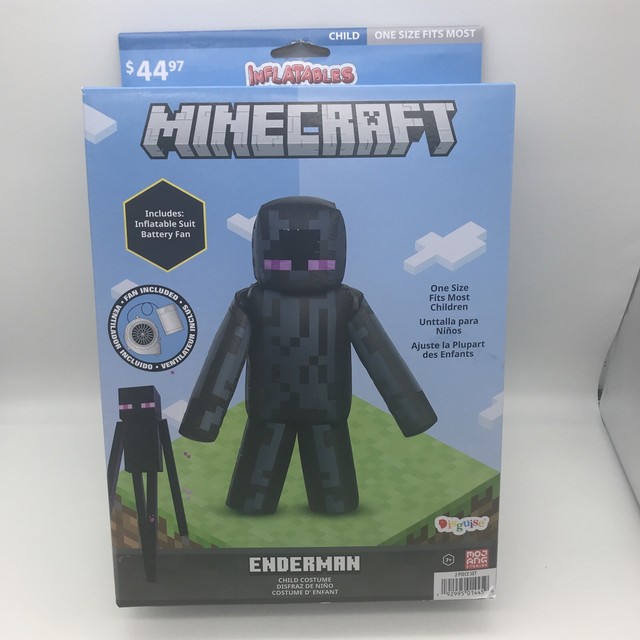 Minecraft Enderman Inflatable Halloween Costume & Fan One Size Fits ...