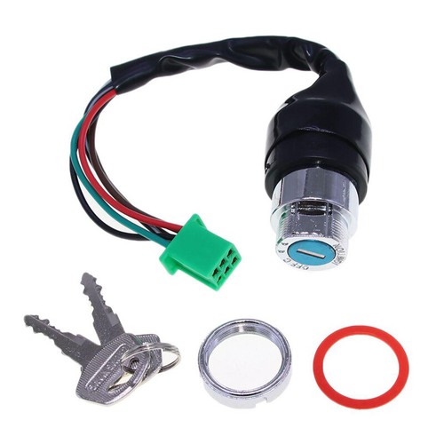 6 Wire 6 Pin Motorcycle Dirt Bikes Ignition Key Switch w/2 Keys Set ...