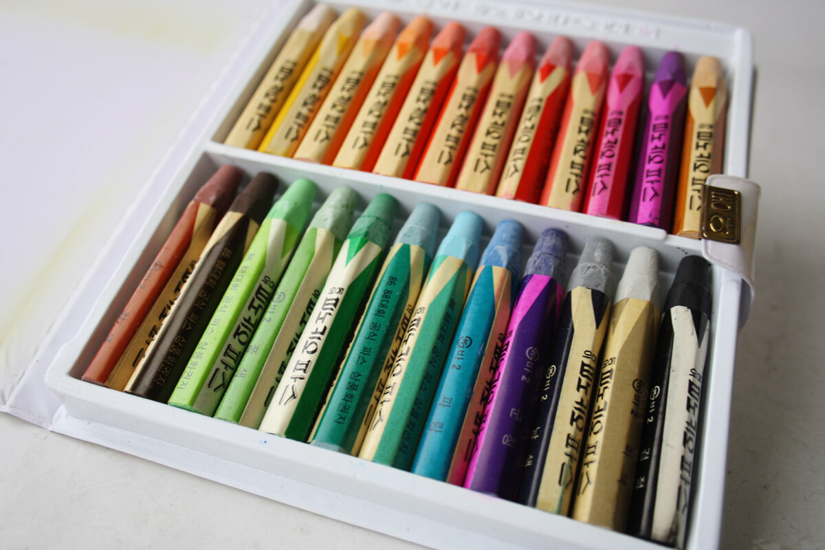 RARE VINTAGE 1983 SEOUL OLYMPIC GAMES SLOOC 24 WAX CRAYONS SET CASE ...