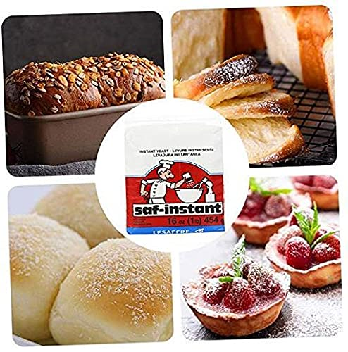 SAF Instant Yeast Red for Baking Cake, Bread and Dough, 1 Pound 1 Pack ...