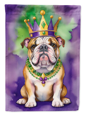 English Bulldog King Queen of Mardi Gras Flag Garden Size DAC4783GF | eBay