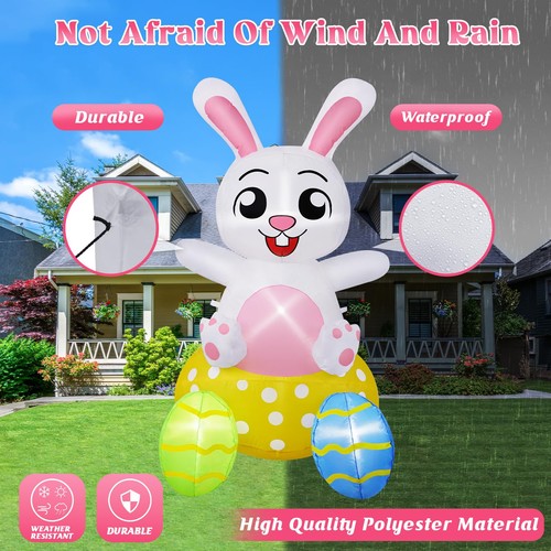 4FT Easter Inflatables Outdoor Decorations, Blow Up Inflatable Bunny ...