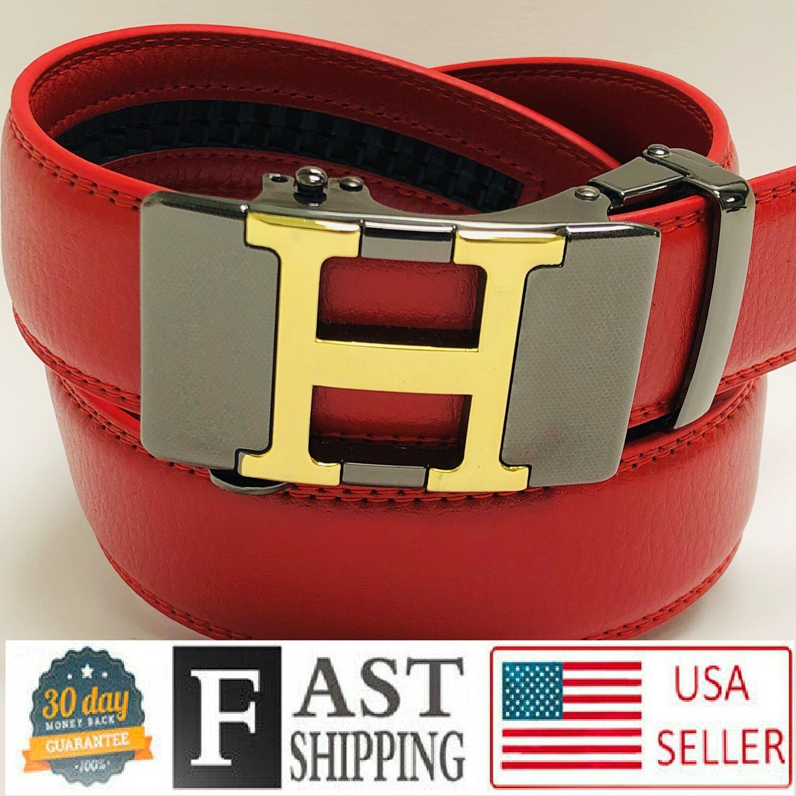 Comfort Slide Click Leather Automatic Belt Men's Buckle Lock Dress ...