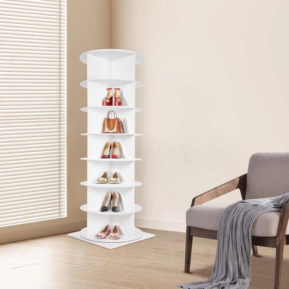 7 -Tiers Rotating Shoe Rack Storage Shelves 360 Degree Rotating Shoe ...