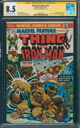 CGC 8.5 SS Marvel Feature #12 Thing & Iron Man Signed by Jim Starlin | eBay