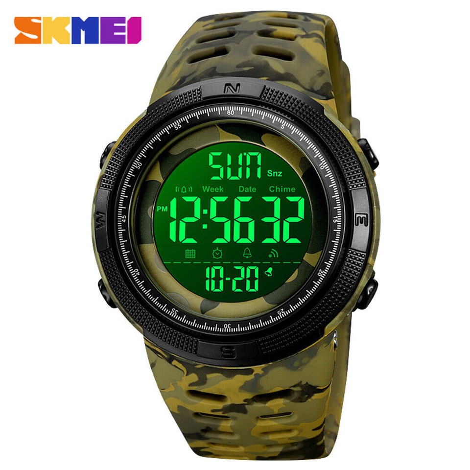 SKMEI Men Watch Outdoor Digital Sport Wristwatch Countdown LED Light ...