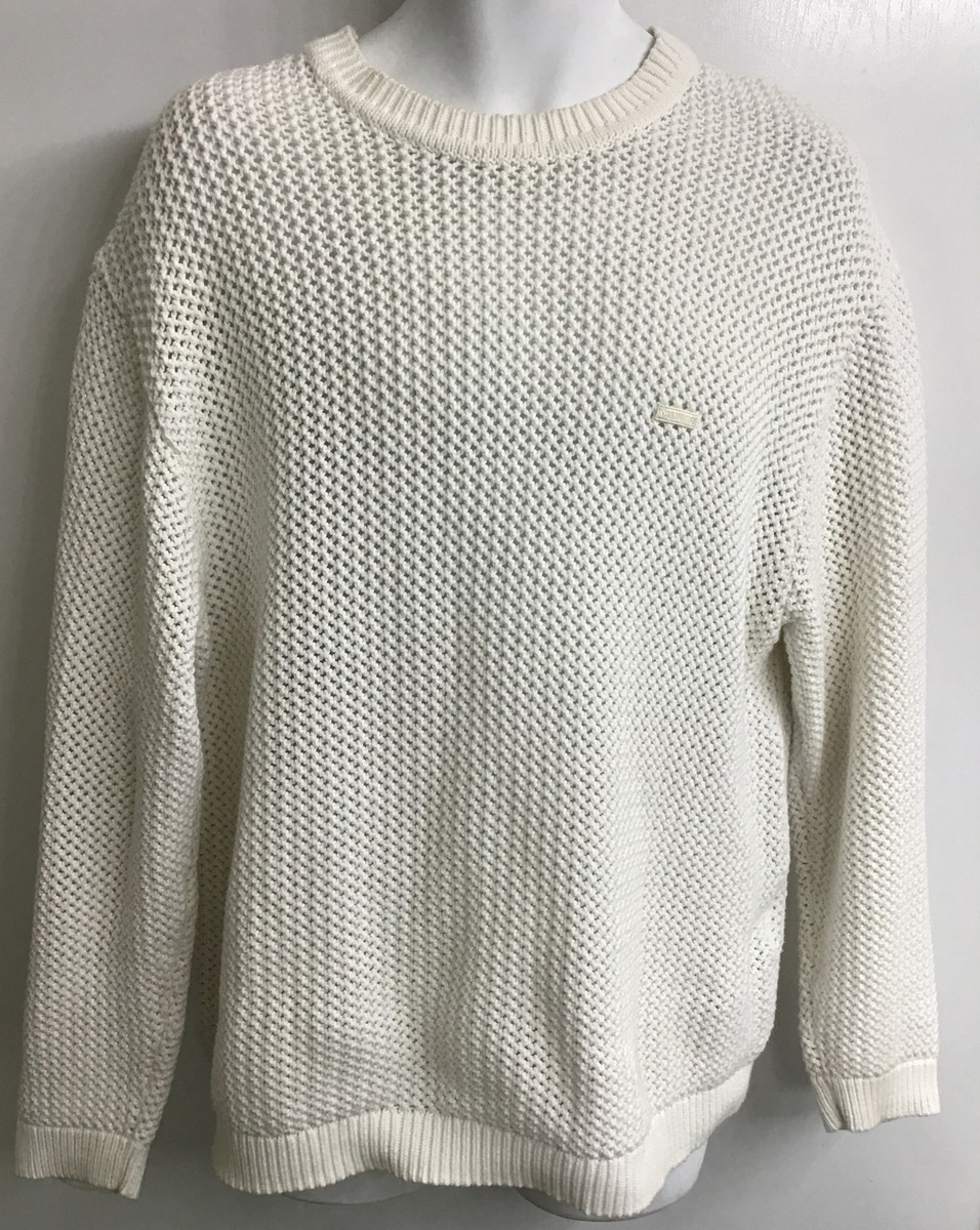 Supreme Sweater Crewneck Men's White waffle Knit Long Sleeve Supreme Sweater Crewneck Men's White waffle Knit Long Sleeve