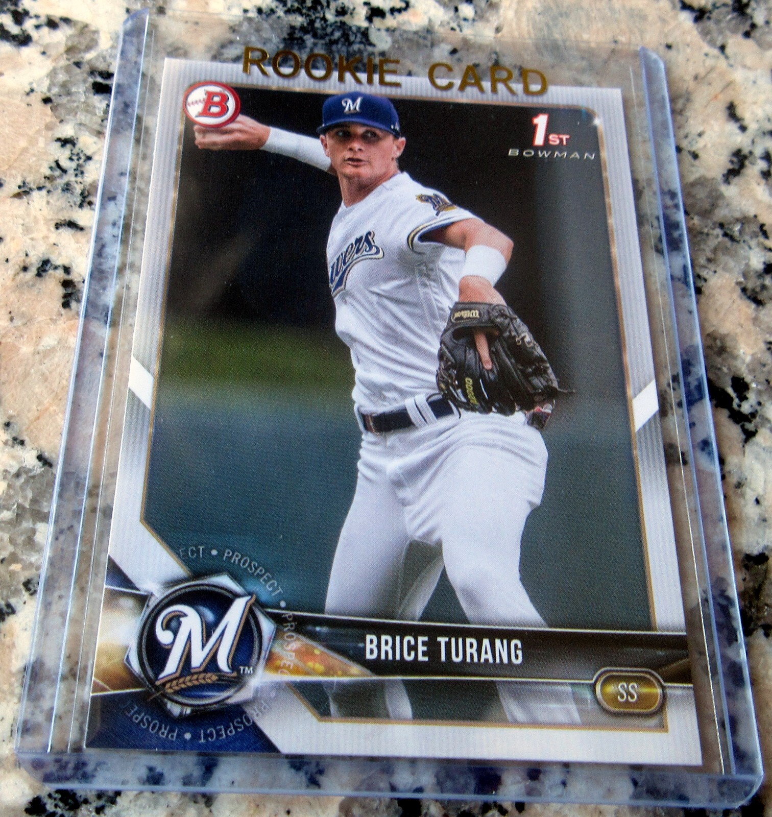 BRICE TURANG 2018 Bowman #1 Draft Pick 1st TRUE Rookie Card RC Brewers ...