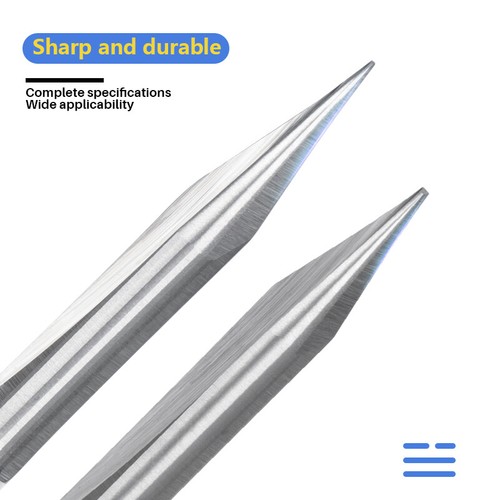 4mm Shank Straight V Shape Engraving Bits Carbide 2 Flute CNC Router ...