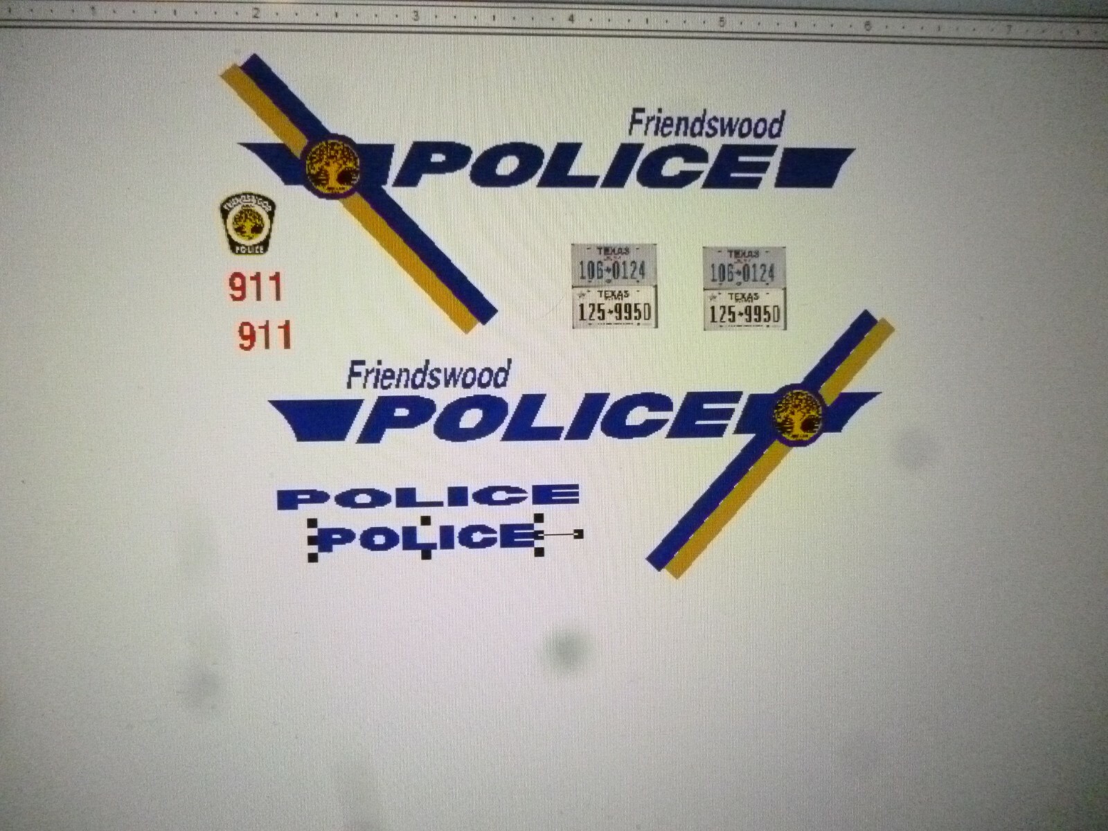 Friendswood Texas Police Vehicle Decals 1:24 Custom | eBay