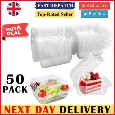 50 Pieces Single Individual Cake Slice Boxes, 4.2 Inch Dessert Containers Boxes | eBay UK
