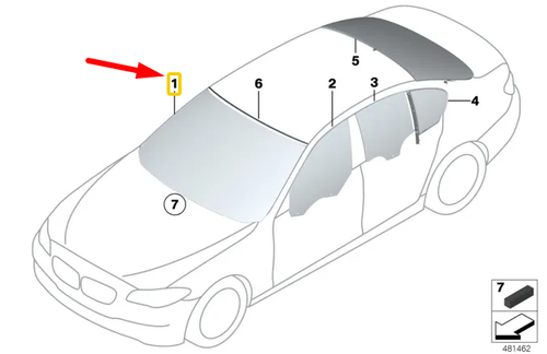 BMW 5 F10 Pare-brise avant vert HUD 51317203147 7203147 NOUVEAU ...