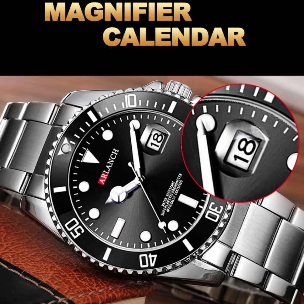 ARLANCH Mens Quartz Sports Watch Stainless Steel Rotating Bezel 30M ...