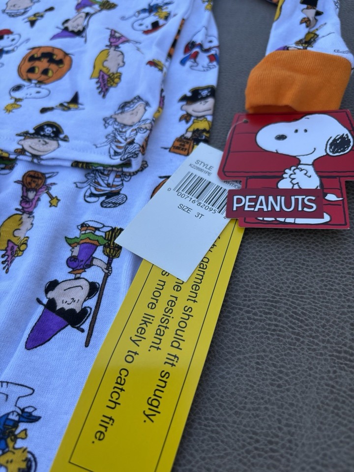 Peanuts Charlie Brown Halloween 2 Piece PJ Set Unisex 3T. New With Tags ...