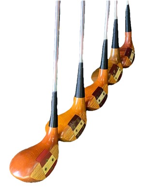 Genuine USA Persimmon Wood Set Hagen Crenshaw Driver, Triumph 2w,3w,4w ...