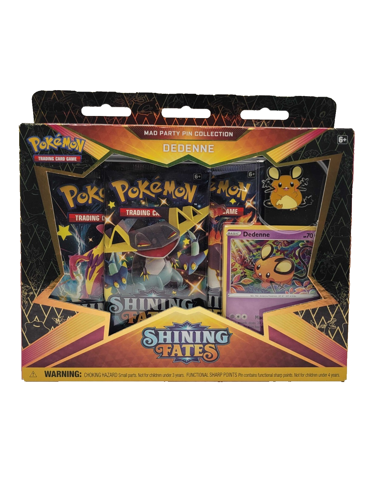 Pokemon Shining Fates Mad Party Pin Collection Box Dedenne Sealed New ...