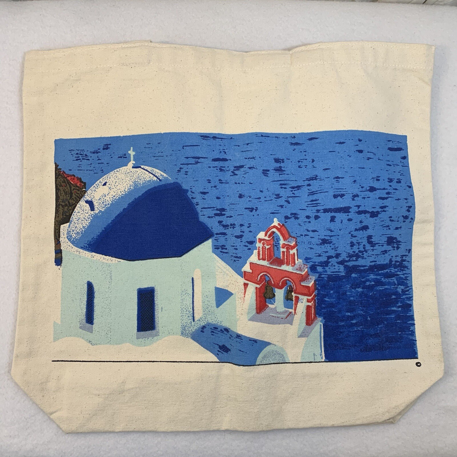 Hand painted Canvas Tote Bag Medium Greece Santorini … - Gem