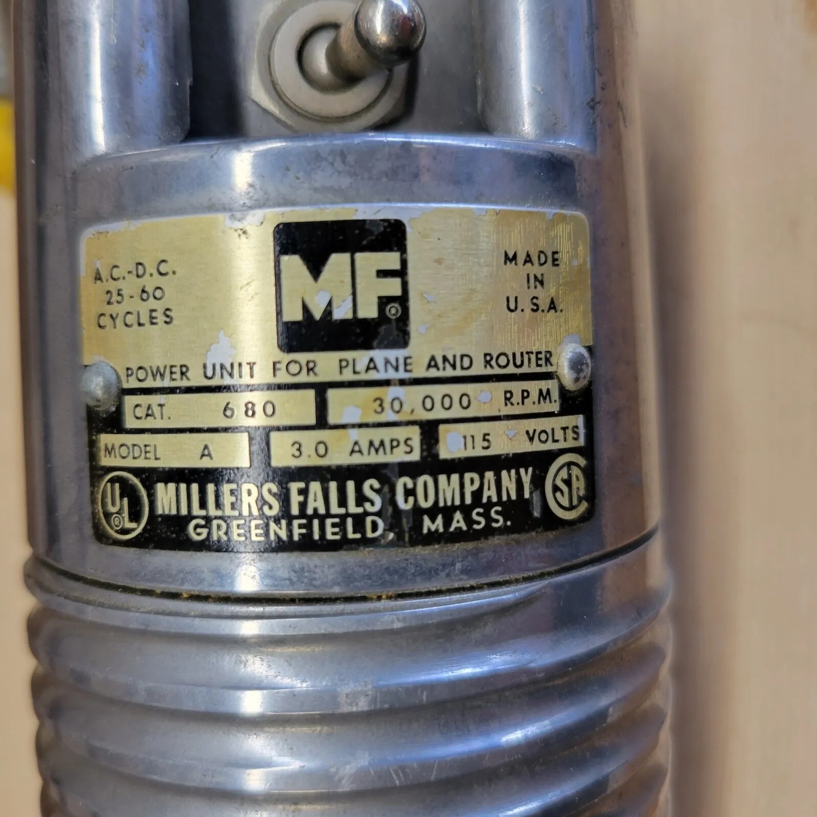 Vtg Miller Falls ROUTER Motor w Door PLANER & 1963 Edge Trimmer ...