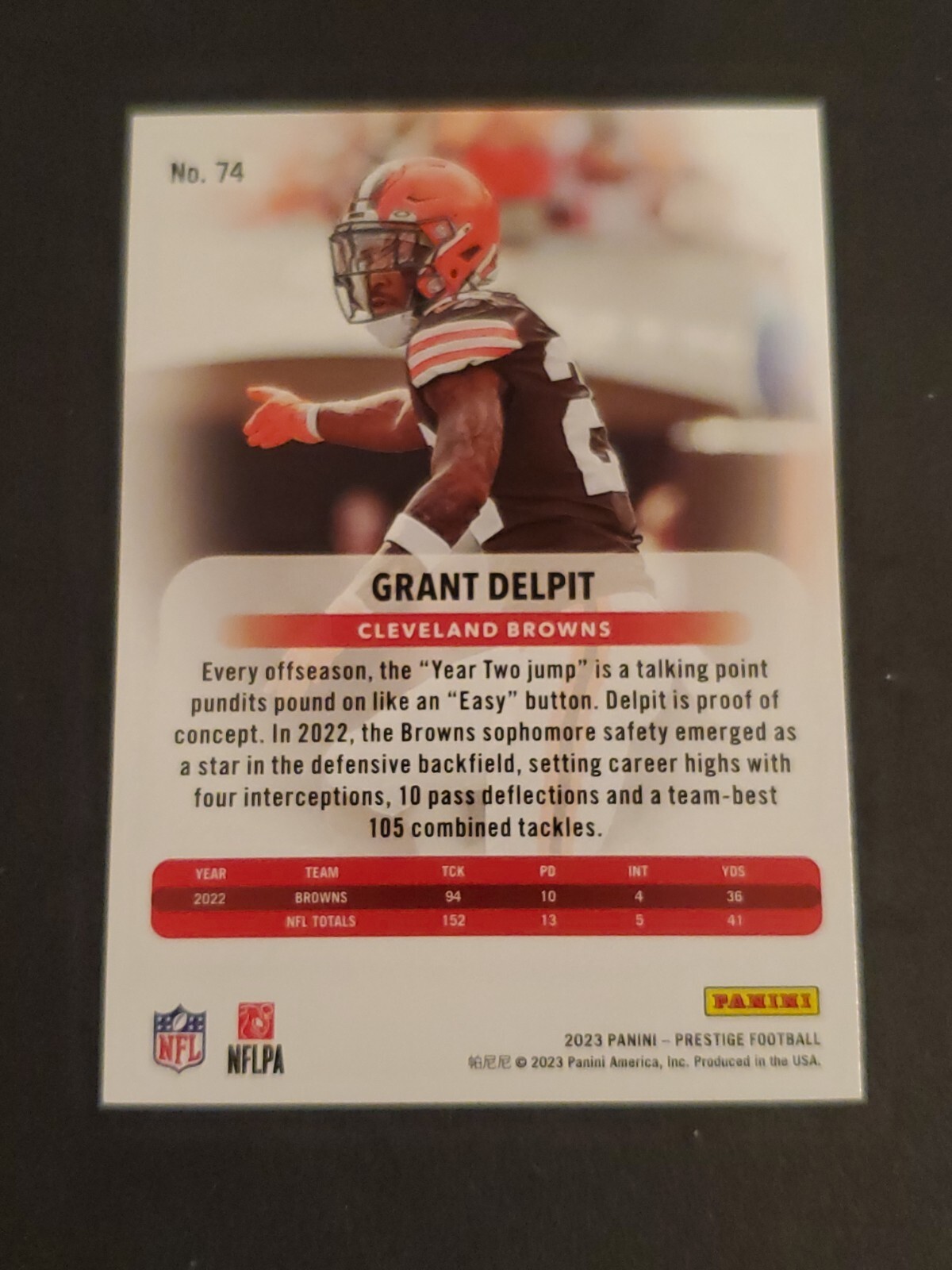 GRANT DELPIT 2023 Prestige Xtra Points SUNBURST Parallel #74 Cleveland ...
