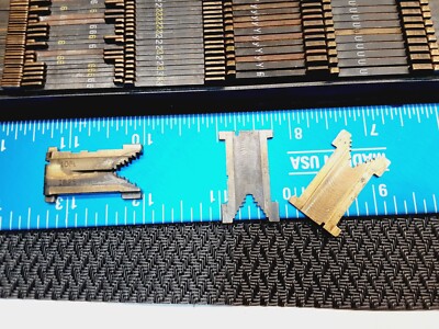 VTG LINOTYPE MATRIX MACHINE NUMBERS SYMBOL PRINTING LETTER PRESS BRASS ...