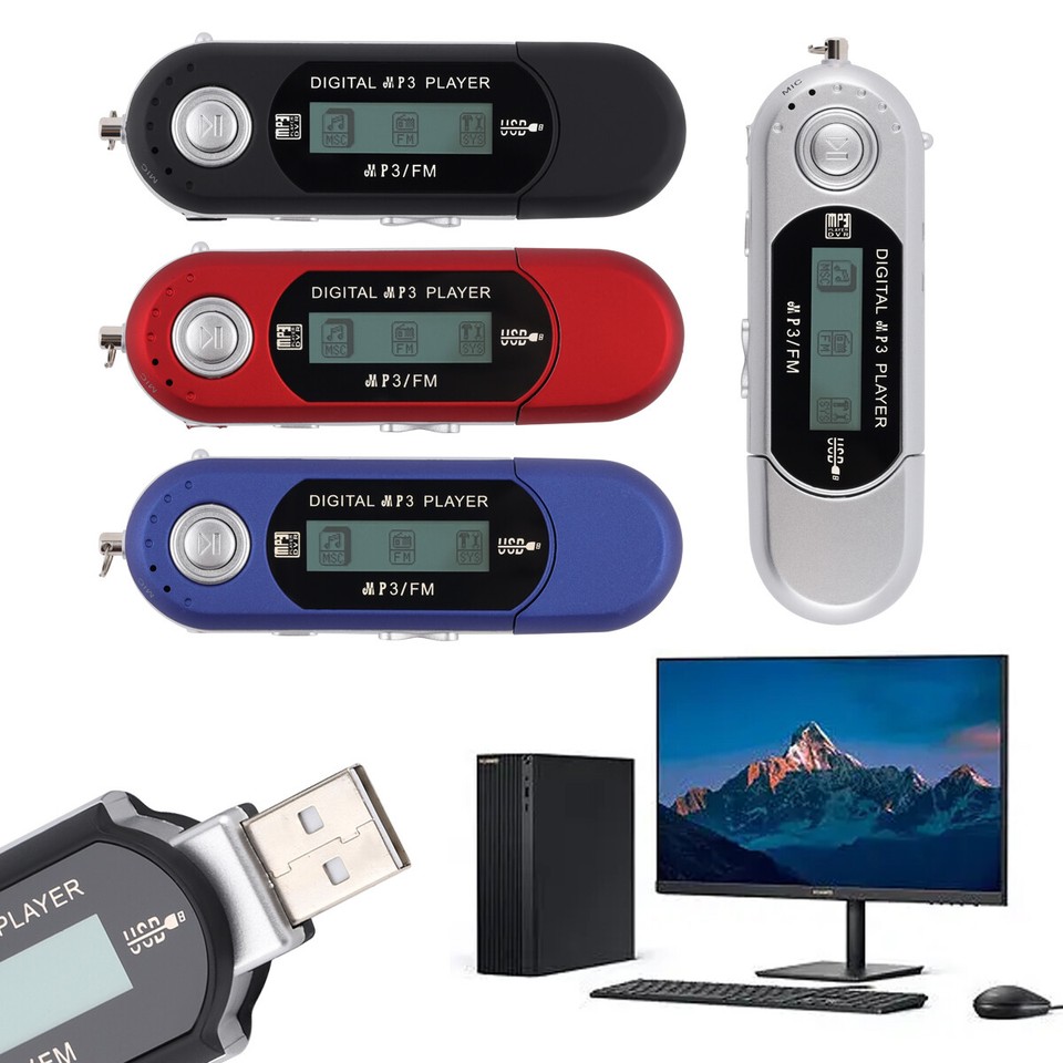 USB Digital MP3 player w/LCD screen supports 32GB TF card & portable FM ...