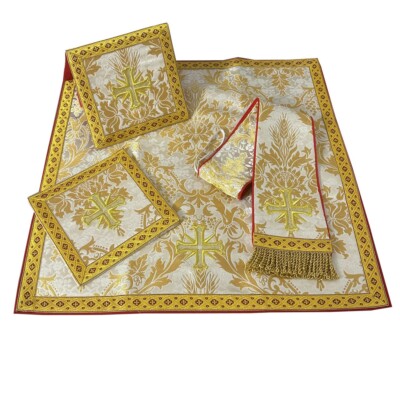 Burse, maniple, chalice pall and veil set- patterned brocade | eBay
